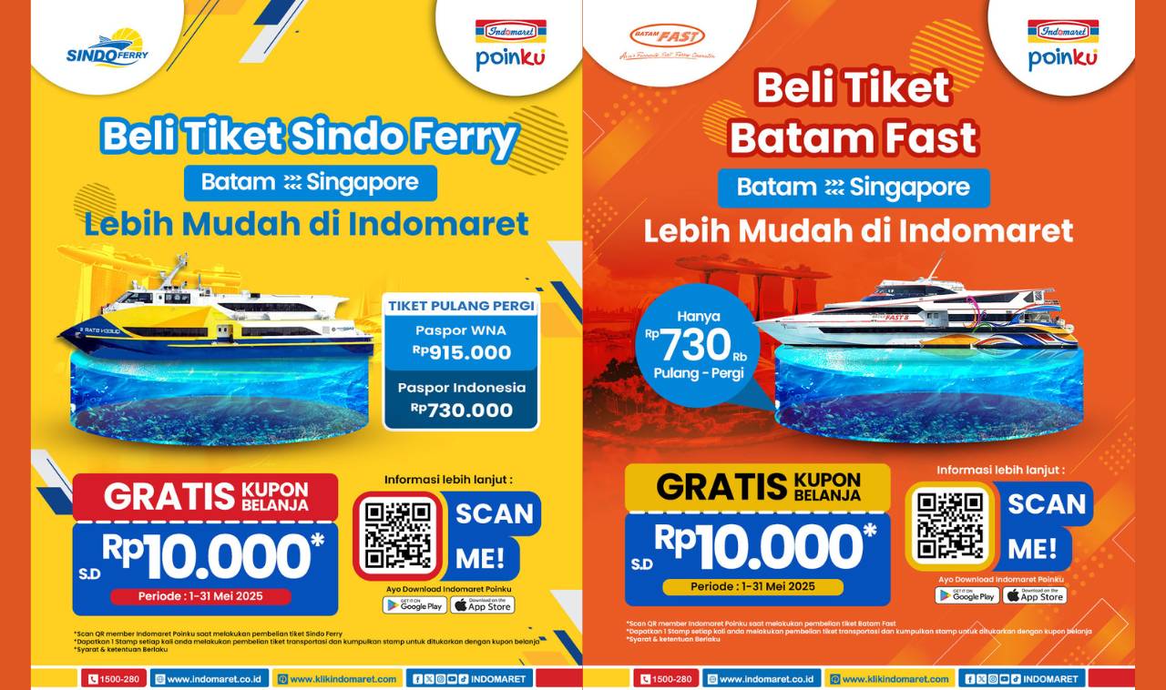 Beli Tiket Sindo Ferry & Fast Batam di Indomaret Mulai Rp730.000, Dapat ...